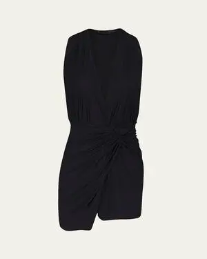 VIX PAULA HERMANNY Karina Coverup Mini Dress - Black