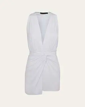 VIX PAULA HERMANNY Karina Coverup Mini Dress White