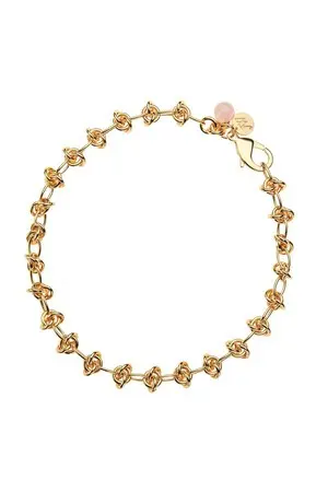 JANE WIN In A Knot Chain With Rose Quartz Bead - Pink