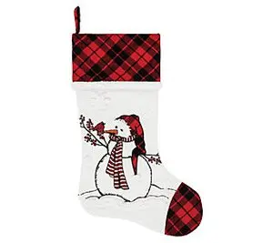 C&F HOME Snowman Embroidered Christmas Stocking - One-color