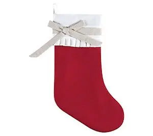 C&F HOME Red Linen Holiday Stocking - One-color
