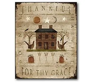 COURTSIDE MARKET Thankful For Thy Grace 16x20 C Anvas Wall Art - One-color