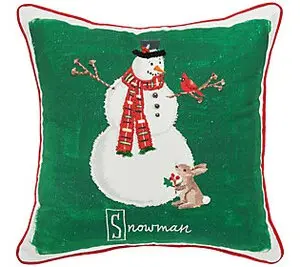 C&F HOME 18' X 18' Snowman Alphabet Printed/emb Ellished Pillow - One-color