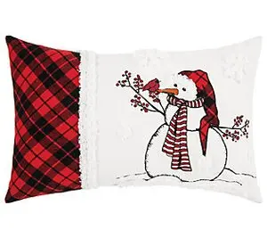 C&F HOME 20' X 13' Snowman Embroidered Throw Pi Llow - One-color