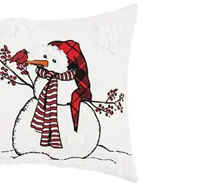 C&F HOME 20' X 13' Snowman Embroidered Throw Pi Llow