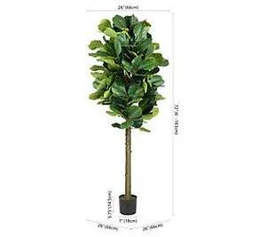 SAFAVIEH Faux Fiddle Leaf Fig 72 Potted Tree