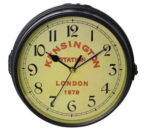 BEDFORD CLOCK COLLECTION Double Sided Vintage Antique-look Station Wall Clock