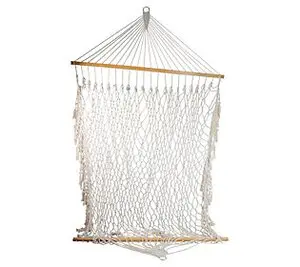 NORTHLIGHT 74' Lattice Macrame Rope Hammock W/w Oden Bars