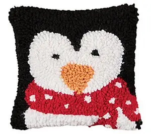 C&F HOME 8' X 8' Penguin Hooked Petite Throw Pi Llow - One-color