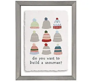 SINCERE SURROUNDINGS 14' Build A Snowman Floati Ng Frame Art - One-color