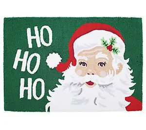 VALERIE PARR HILL 2' X 3' Santa Claus Hooked Christmas Area Rug B Y Valerie - One-color