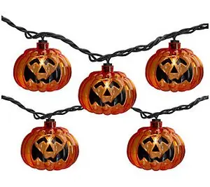 NORTHLIGHT Set Of Ten Jack-o-lantern Shaped Lig Hts - One-color