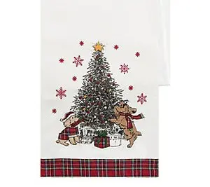 VALERIE PARR HILL 13' X 72' Festive Dogs Table Runner Valerie