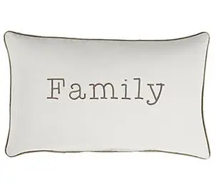 SUNBRELLA Lumbar Embroidered Pillow 'family - One-color