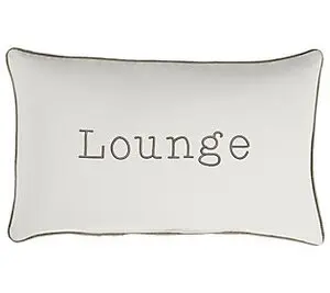 SUNBRELLA Lumbar Embroidered Pillow 'lounge - One-color