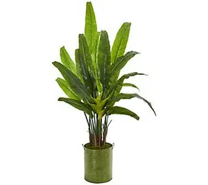 NEARLY NATURAL 5' Travelers Palm Tree In Planter Nearly Nat Ural - One-color
