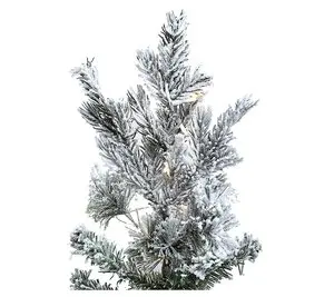 VICKERMAN Artificial 7.5' Flocked Sierra Christ Mas Tree Ww