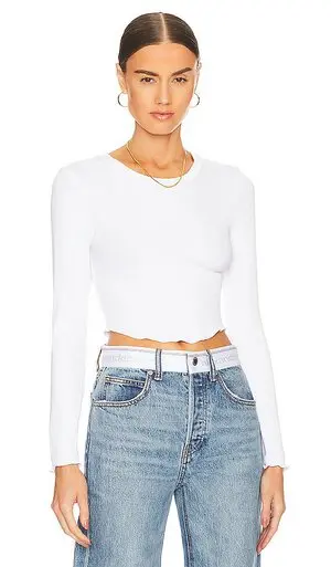 Lna Arya Cropped Long Sleeve Top