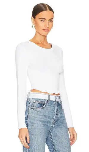 Lna Arya Cropped Long Sleeve Top
