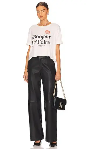 THE LAUNDRY ROOM Je T'aime Crop Oversized Tee
