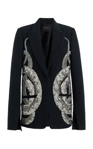 CUCCULELLI SHAHEEN Battle Royale Crystal-embellished Silk-wool Blazer