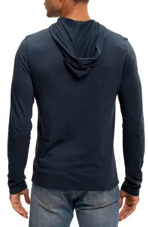 THREADS 4 THOUGHT Long Sleeve Henley Hoodie - Midnight