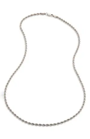 SAVVY CIE JEWELS Sterling Silver Rope Chain Necklace - White