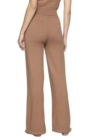 Eberjey Wide Leg Lounge Sweater Pants - Hazelnut