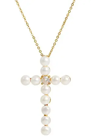 SAVVY CIE JEWELS Freshwater Pearl Pendant Necklace - Yellow