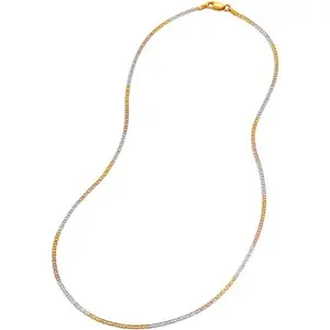 SAVVY CIE JEWELS Mixed Metallic Chain Necklace - Yellow
