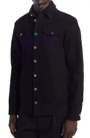 Bottega Veneta Parakeet Denim Button-up Shirt