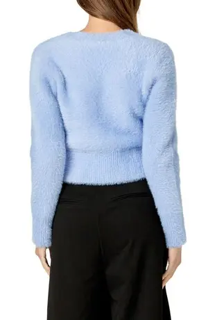 English Factory Pearly Heart Button Sweater - Periwinkle