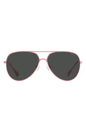 POLAROID 60mm Polarized Aviator Sunglasses