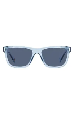 POLAROID Polaroid 54mm Polarized Square Sunglasses Azure/ Blue Polarized