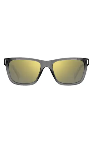 POLAROID 54mm Polarized Square Sunglasses - Grey/ Grey Gold Multilayer