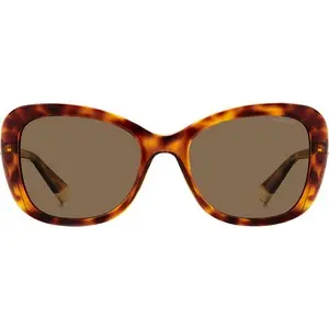 POLAROID 53mm Polarized Cat Eye Sunglasses - Havana/ Bronze Polar