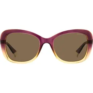 POLAROID 53mm Polarized Cat Eye Sunglasses - Violet Beige/bronze Polarized