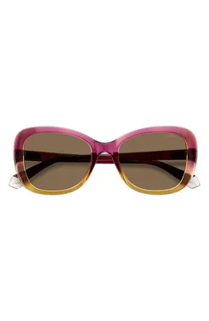 POLAROID 53mm Polarized Cat Eye Sunglasses - Violet Beige/bronze Polarized