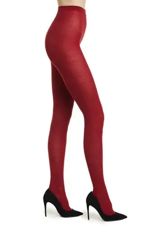 Wolford Wolford Merino Wool Blend Tights Soft Cherry