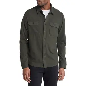 7 Diamonds Generation Herringbone Stretch Button-up Shirt - Harringbone Olive