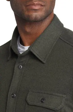 7 Diamonds Generation Herringbone Stretch Button-up Shirt - Harringbone Olive