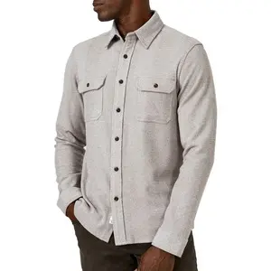 7 Diamonds Generation Herringbone Stretch Button-up Shirt Taupe