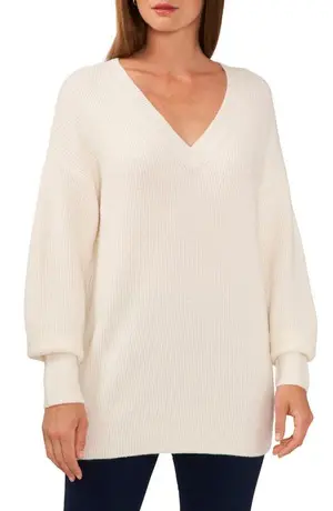 Halogen V-neck Tunic Sweater