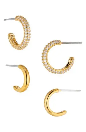 Nadri Hoop Earrings Set - Gold