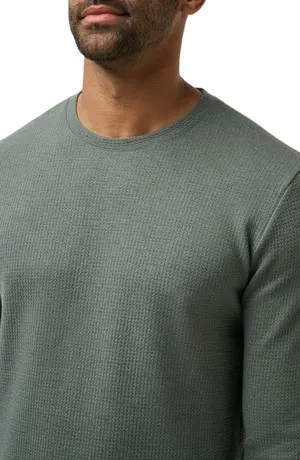 Travis Mathew Cloud Waffle Crewneck Tee - Dark Olive