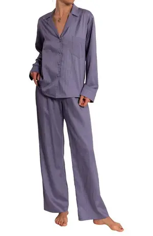 EVERYDAY RITUAL Allison/angela Cotton Pajamas - Violet