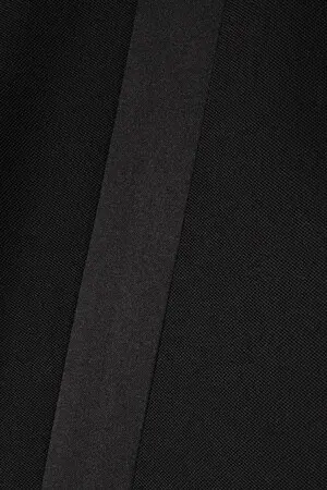 Saint Laurent Crepe-trimmed Grain De Poudre Wool Straight-leg Pants