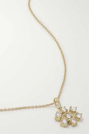 SYDNEY EVAN Small Eye 14-karat Diamond Necklace