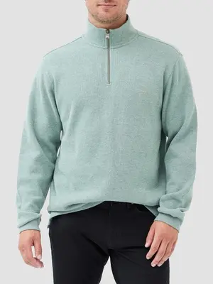 Rodd & Gunn Alton Ave Quarter-zip Sweater - Sage