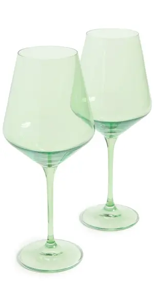 ESTELLE COLORED GLASS Estelle Colored Glass Stemware Set Of 2 Mint Green